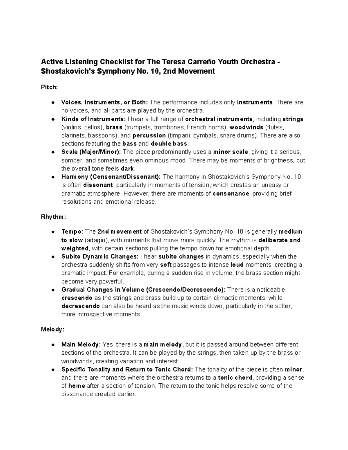 Active Listening Guide: Shostakovich & Márquez for WSSF - Studocu