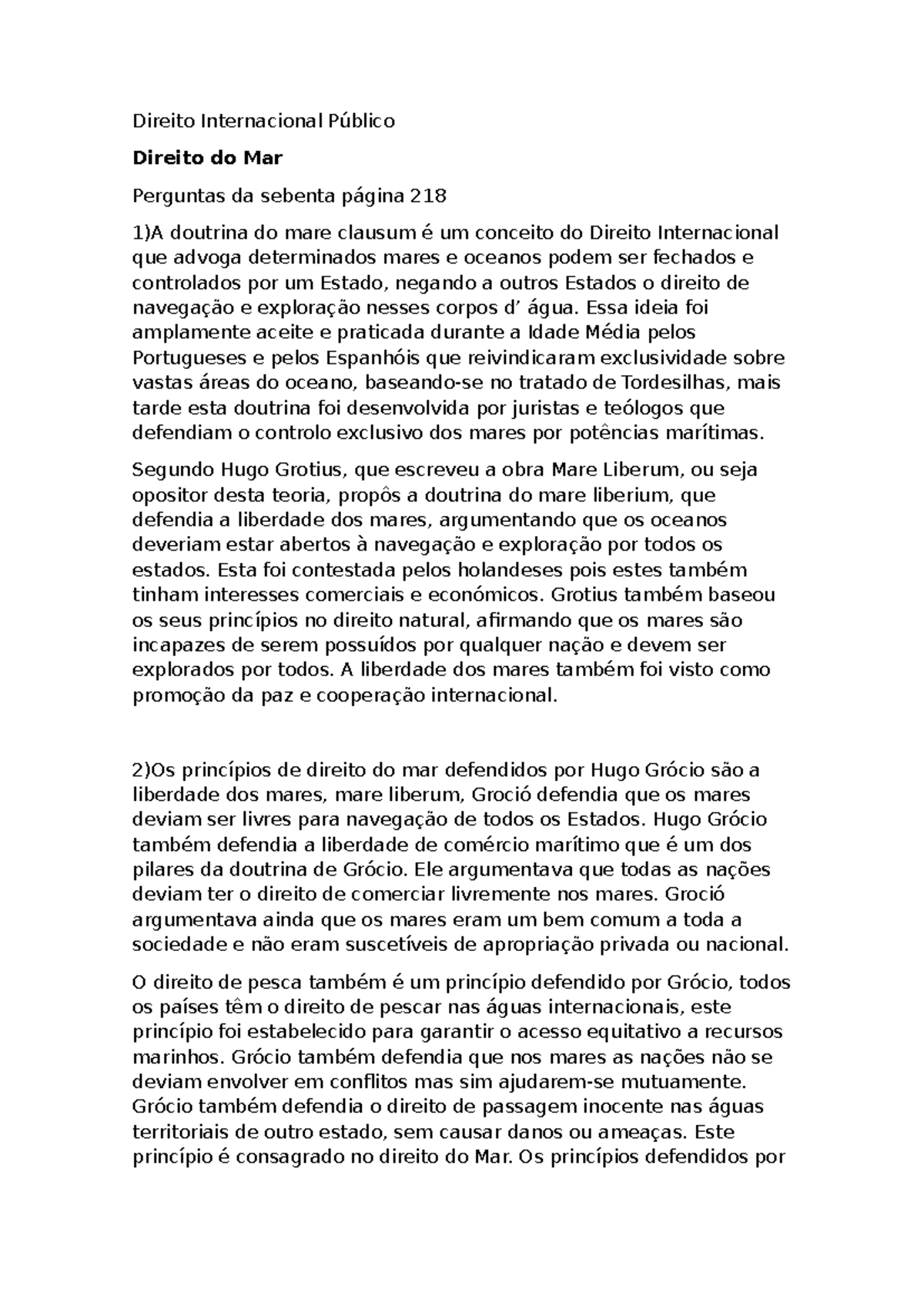 Direito Internacional Público: Direito do Mar - Perguntas e Respostas ...