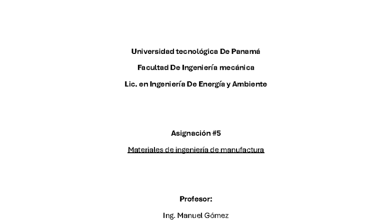 Asignación N5: Materiales de Ingeniería de Manufactura - PVC - Studocu