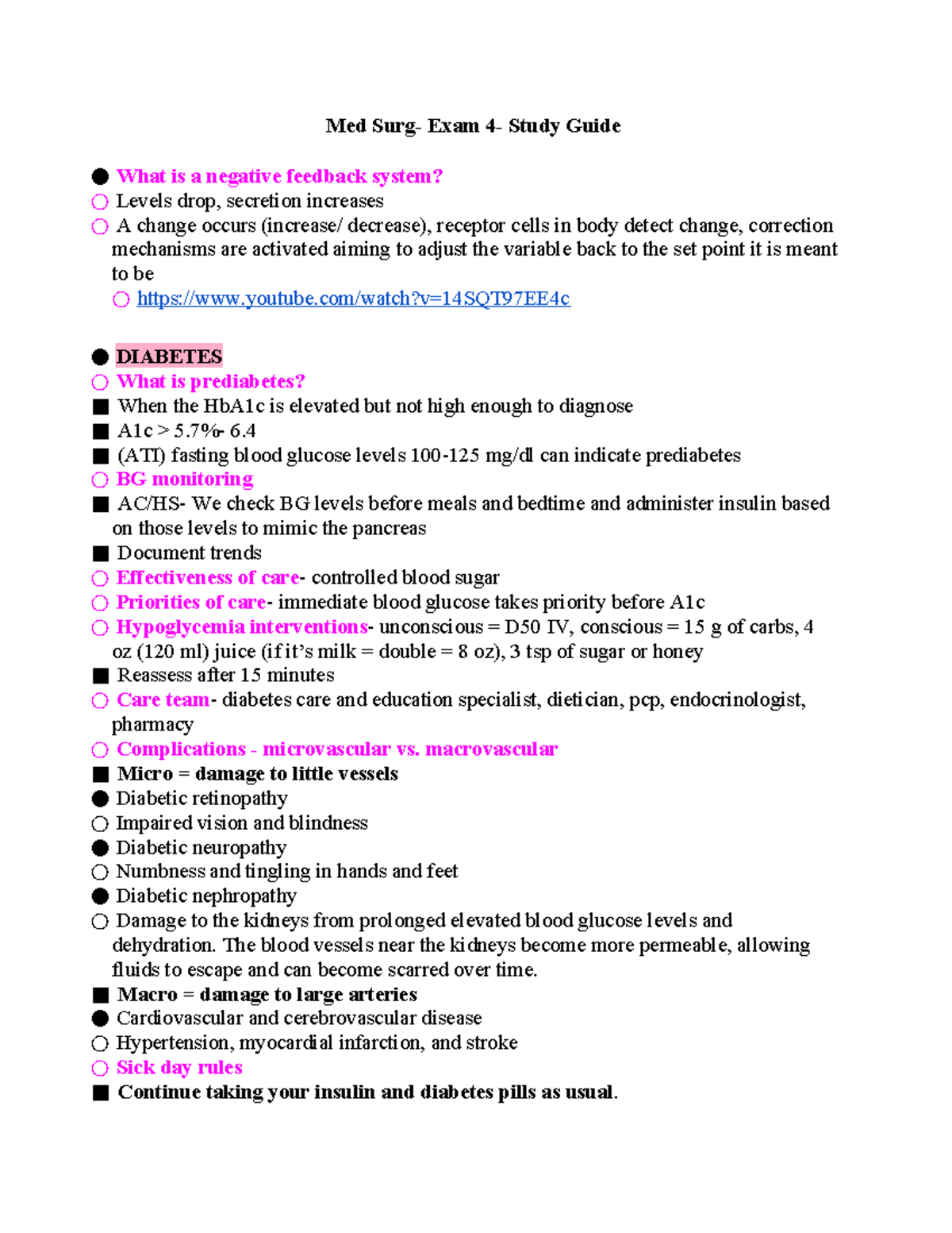 Med surg 2 exam 4 stufy guide - Med Surg- Exam 4- Study Guide What is a ...