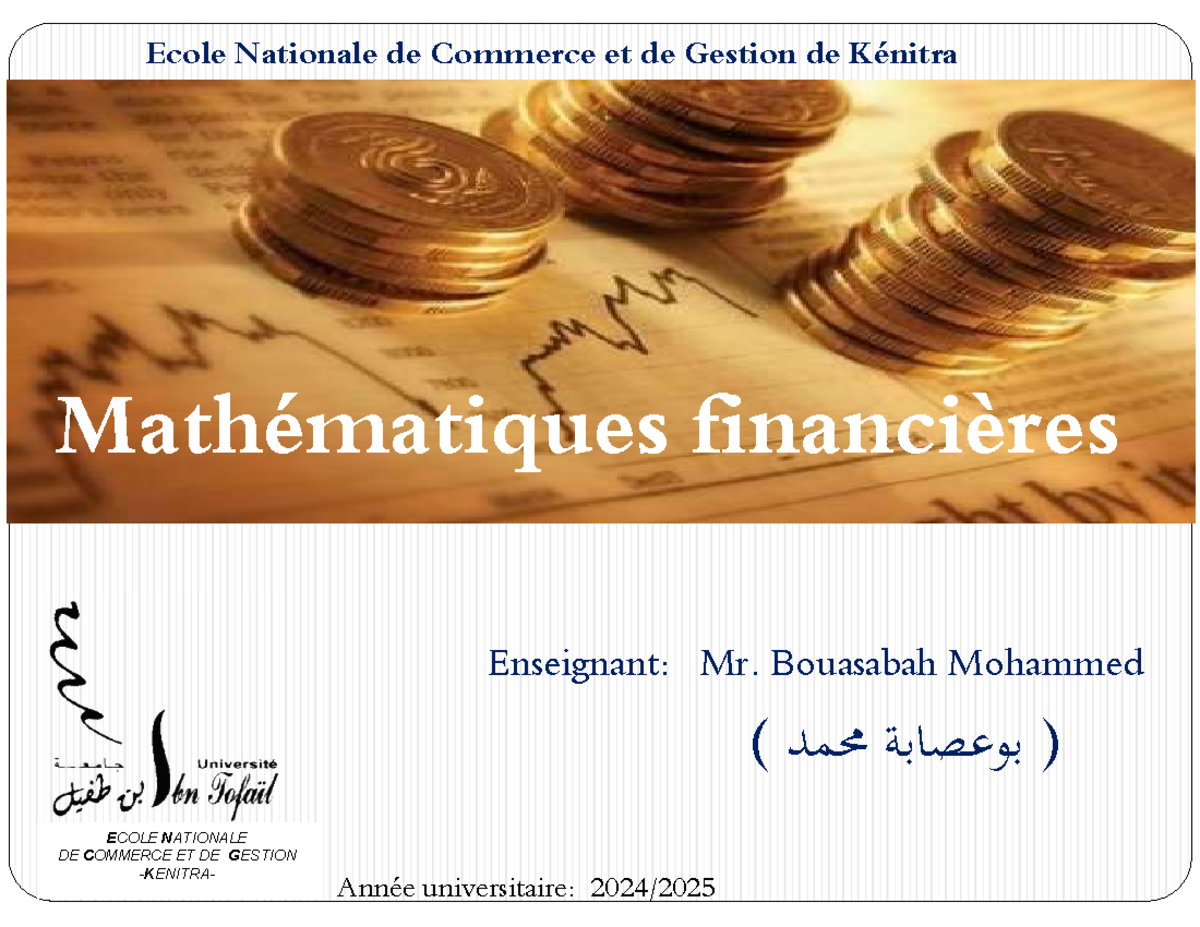 Math Fin - Cours sur l'Intérêt Simple et Composé avec Exercices - Studocu