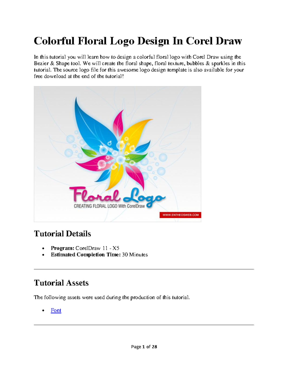 Colorful Floral Logo Design Tutorial (CorelDraw 11 X5) - Studocu