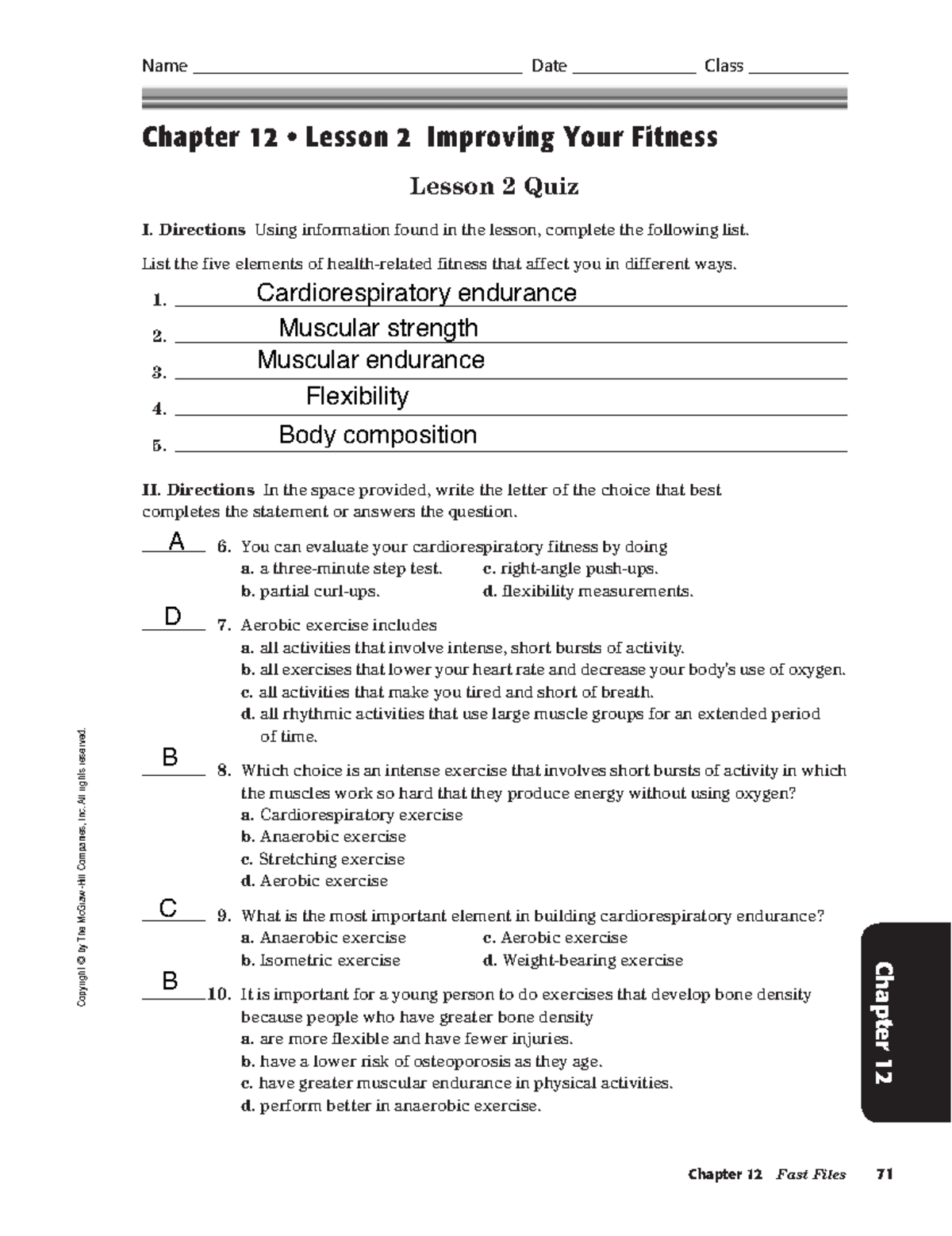 Ch - Answer key - Copyright © by The McGraw-Hill Companies, Inc. All ...