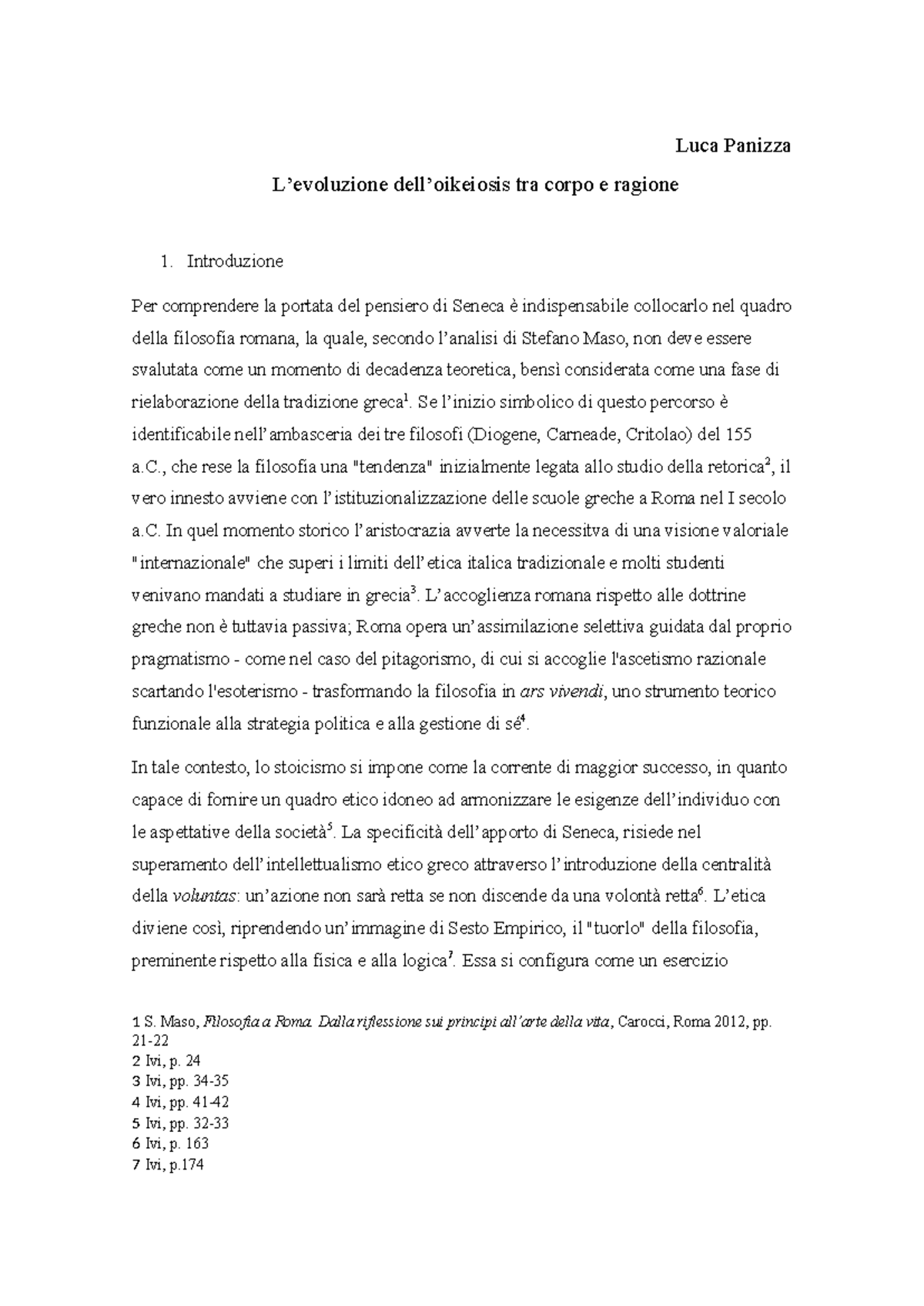 Seneca e l'Evoluzione dell'Oikeiosis: Riflessioni Filosofiche - Studocu