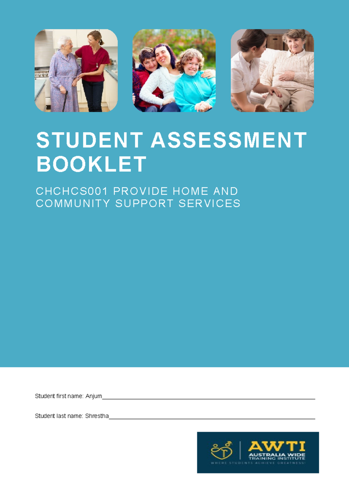 CHCHCS001 Student Assessment Workbook: Community Support Services Tasks ...