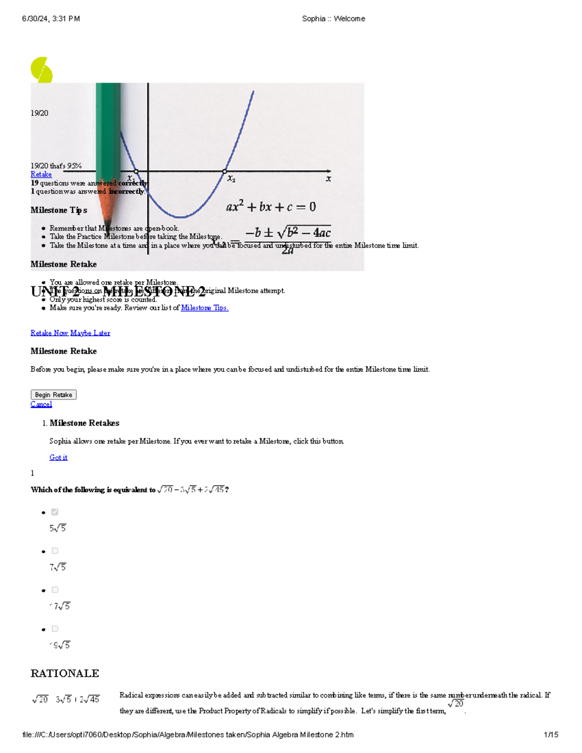 Algebra 101: Milestone 2 Study Guide and Tips - Studocu