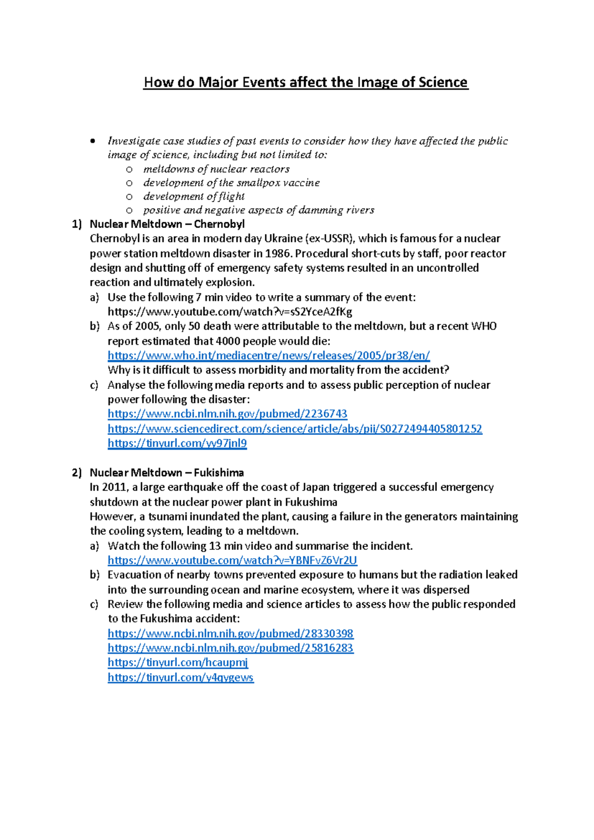 How Major Events Shape Public Perception of Science: Case Studies - Studocu