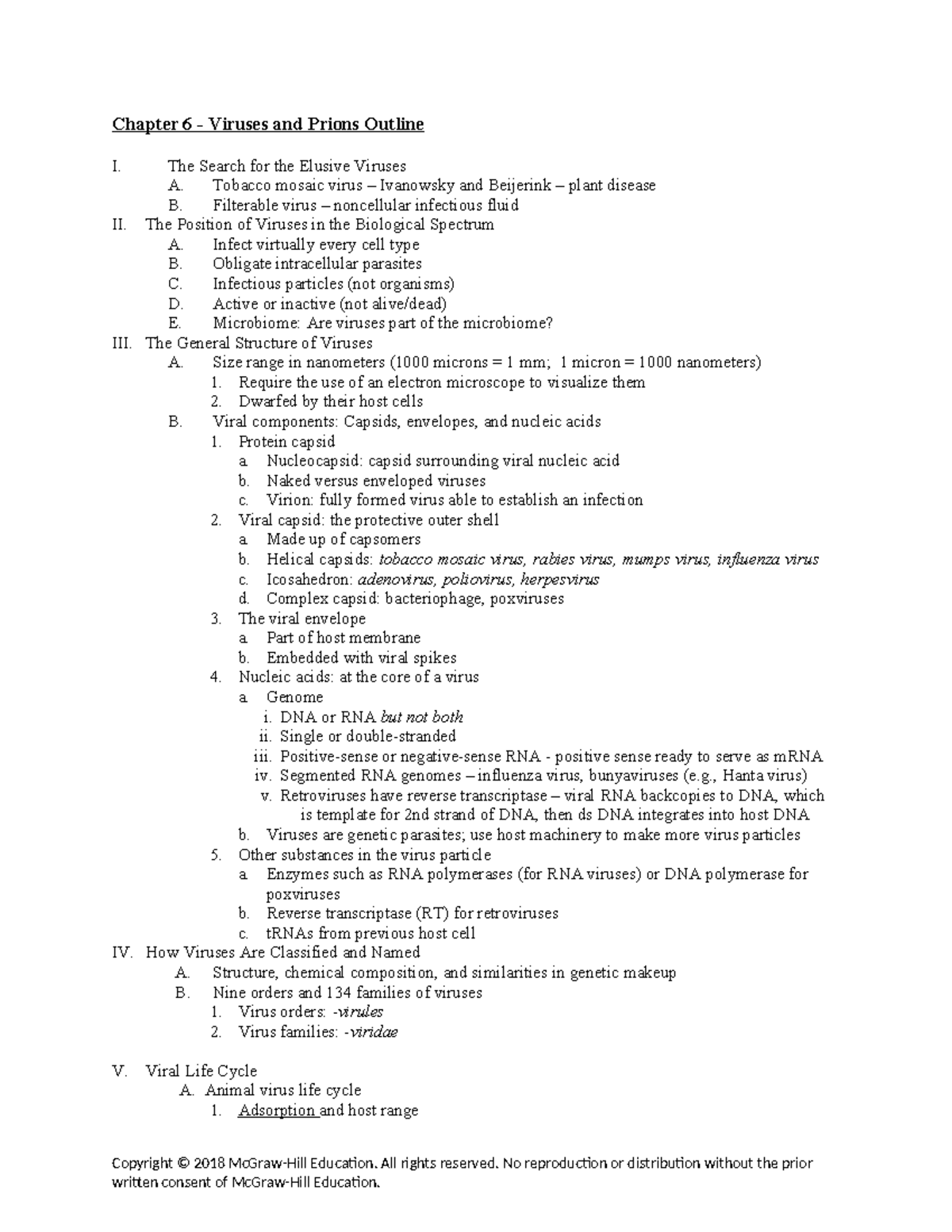 Chapter 6 - Viruses and Prions: Key Concepts and Biological Impact ...