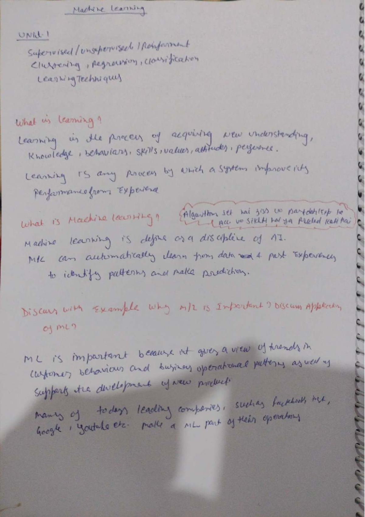 Machine Learning Notes: Unit 1 - Clustering, Regression, and ...