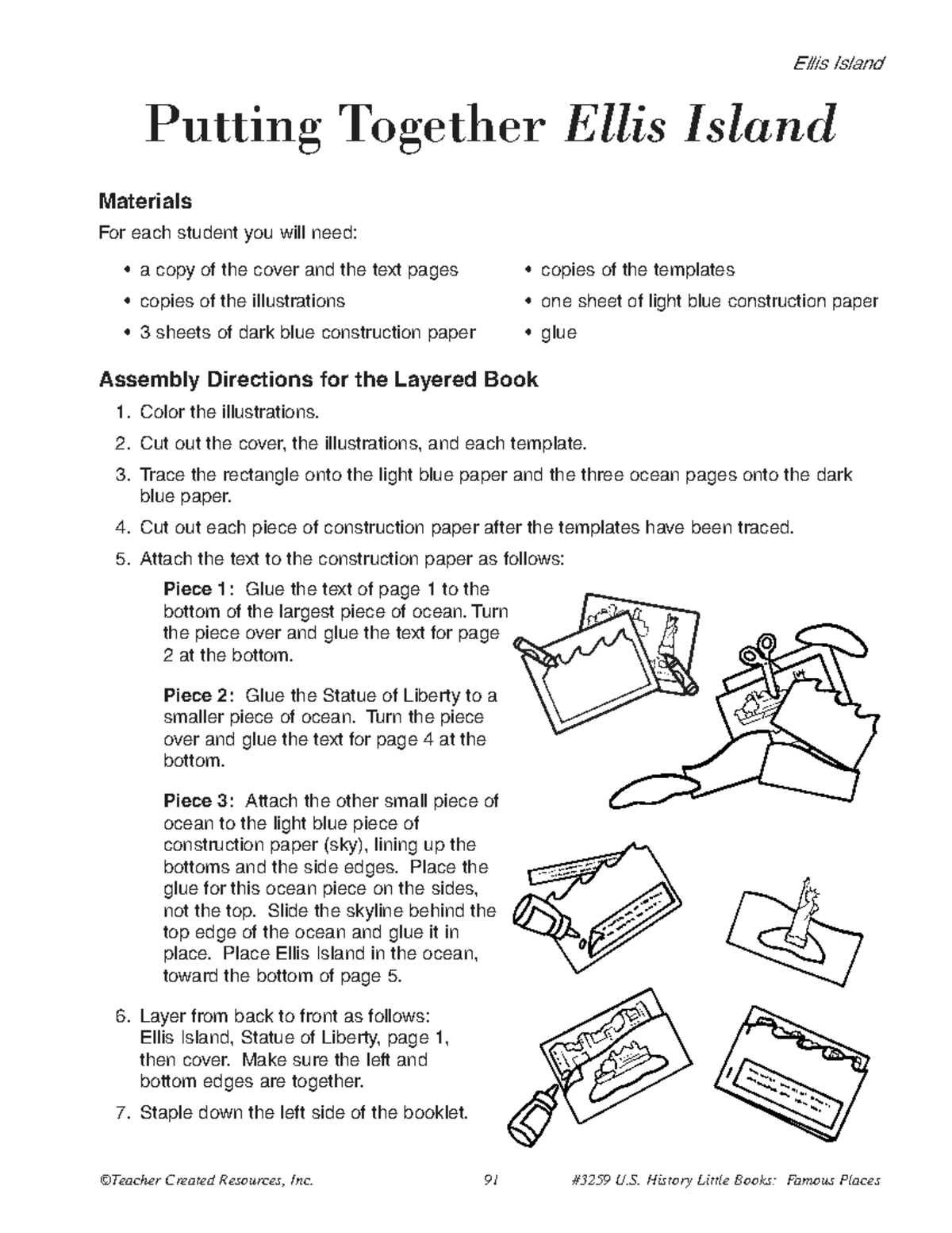 U.S. History Little Books: Ellis Island Layered Book Assembly Guide ...