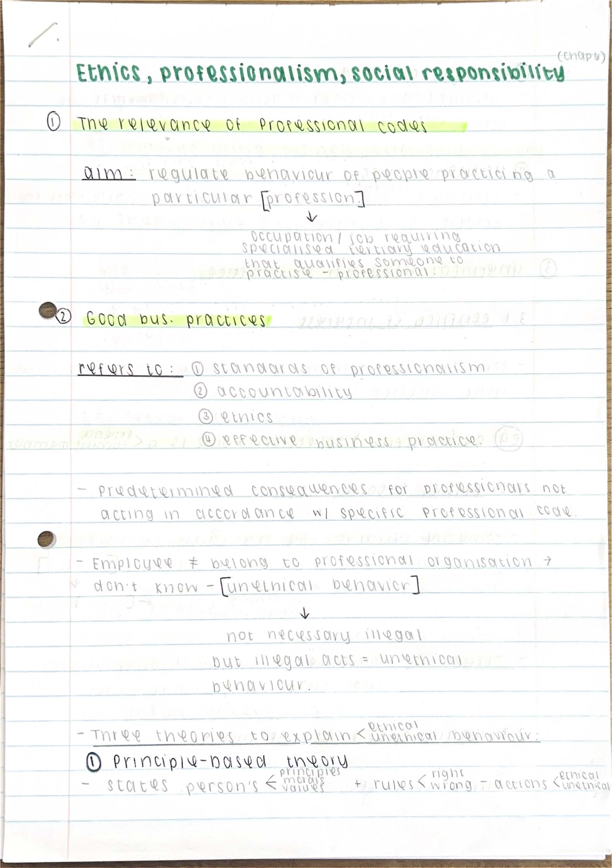 Chapter 6 - Ethics, Professionalism & Social Responsibility (128101101 ...