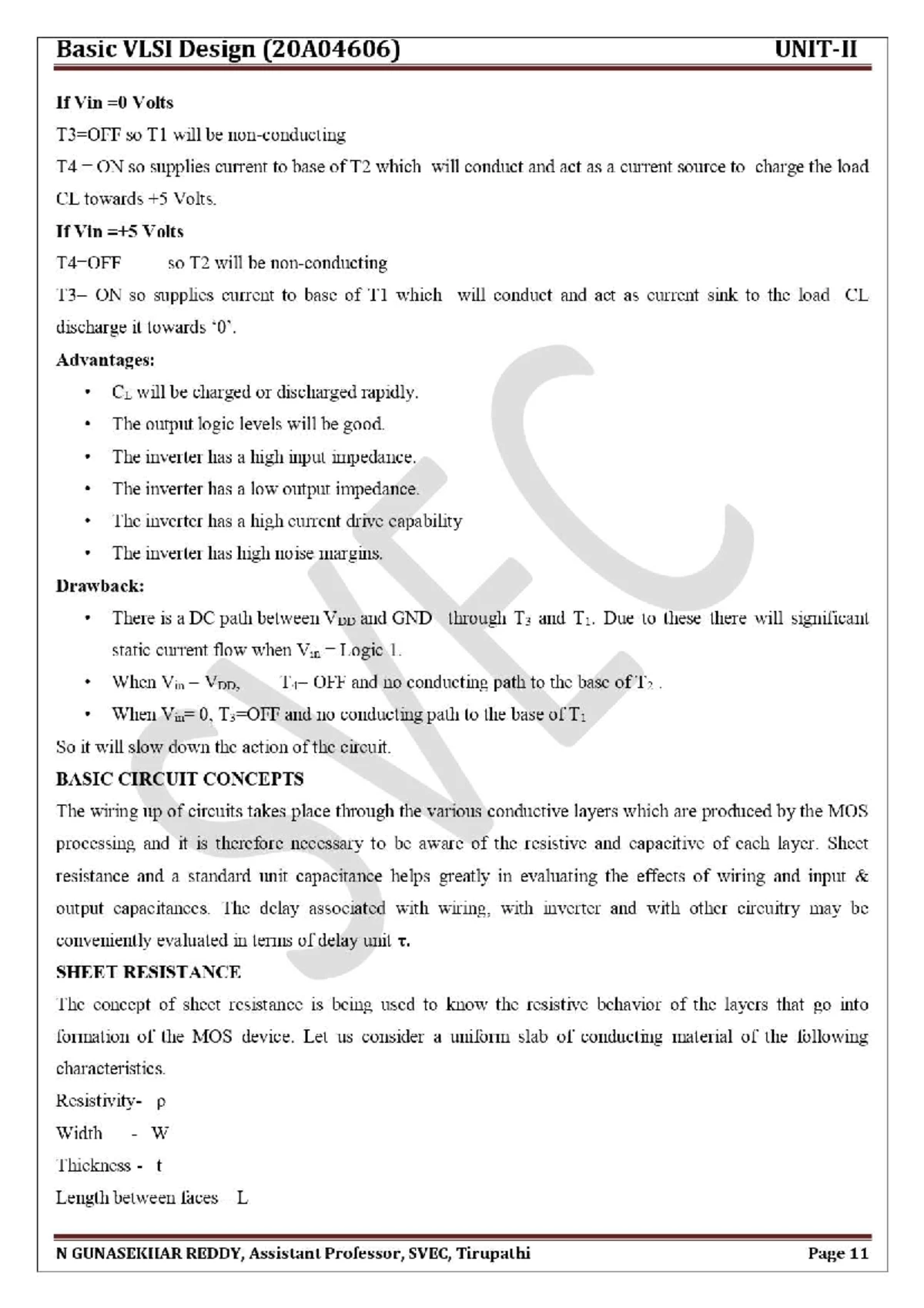 Basic VLSI Design(AUT)-UNIT IV Material - VLSI Design (20A04606) Subsystem Design and Switch ...