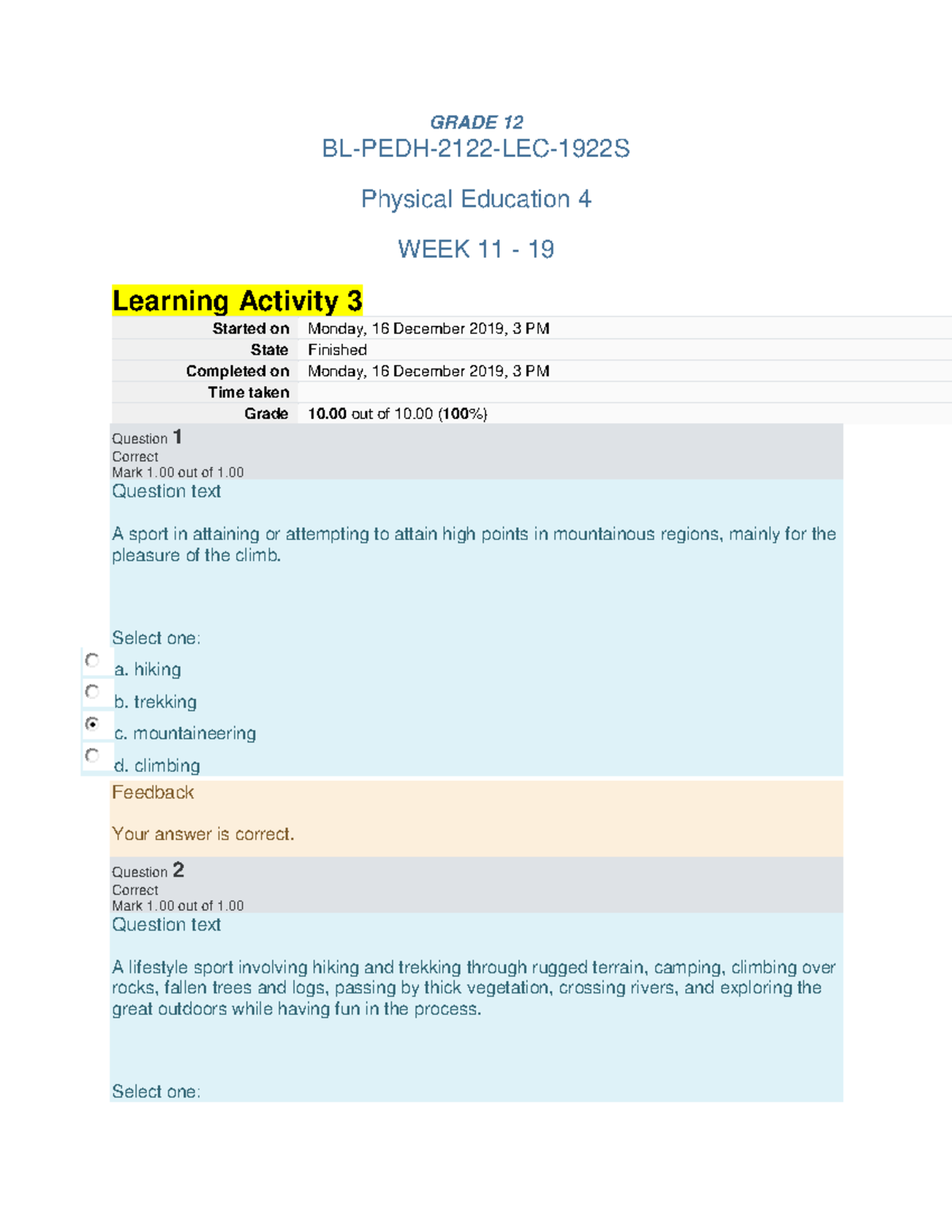 Pdfcoffee - true - GRADE 12 BL-PEDH- 2122 - LEC-1922S Physical ...