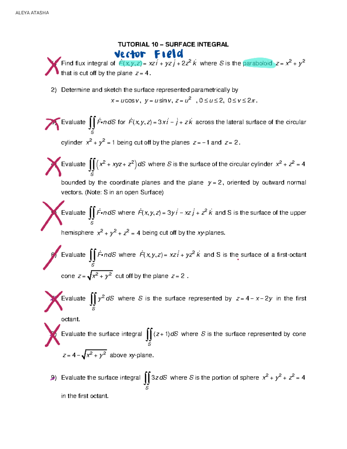 Surface Integral Tutorial 10: Flux and Evaluation Techniques 260127 ...
