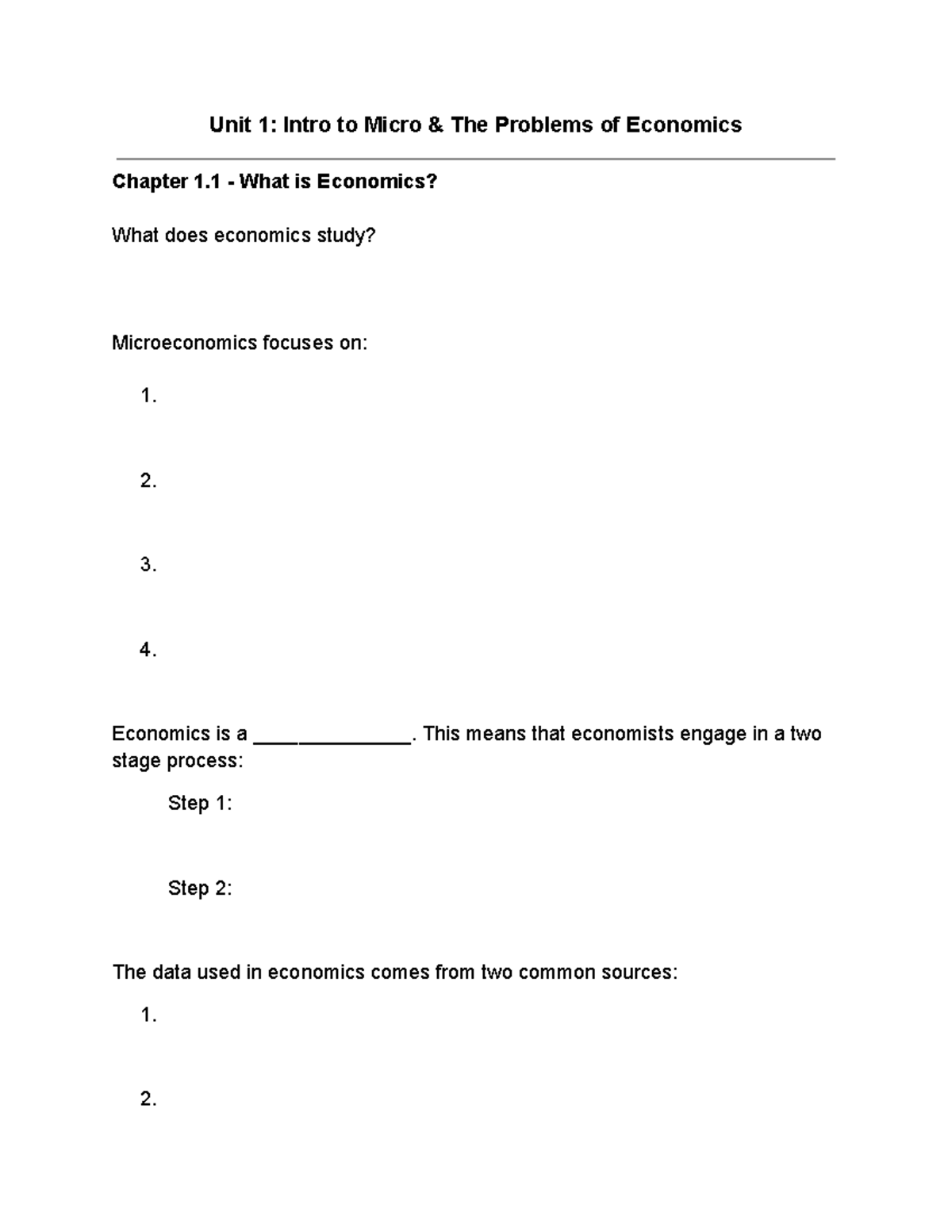 ECON 101 - Lesson 1: Introduction to Microeconomics and Key Concepts ...