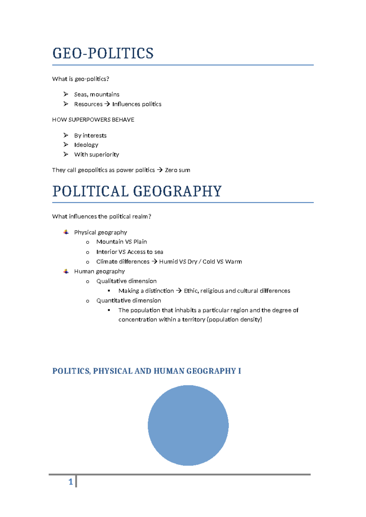 Geopolitics and Political Geography: Complete Study Notes - Studocu