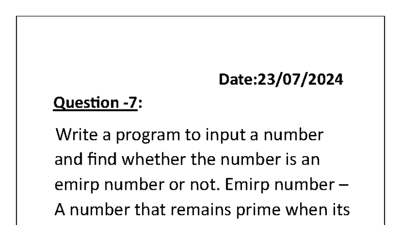 CS101: Emirp and Circular Prime Number Program Analysis - Studocu