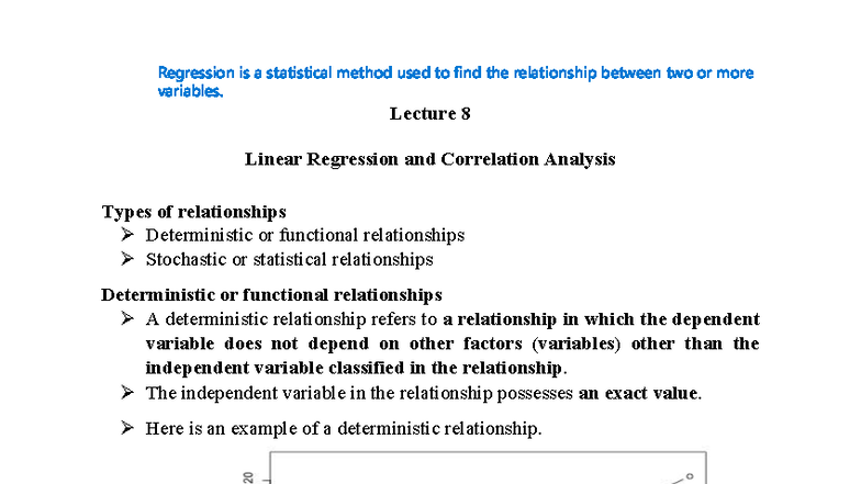Lecture 8: Simple Regression Analysis and Correlation Techniques - Studocu