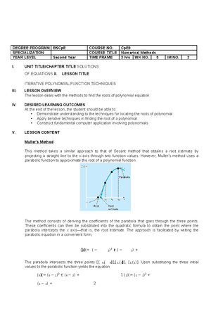 Module 1 Bracketing Methods Bracketing Methods I Lesson Overview