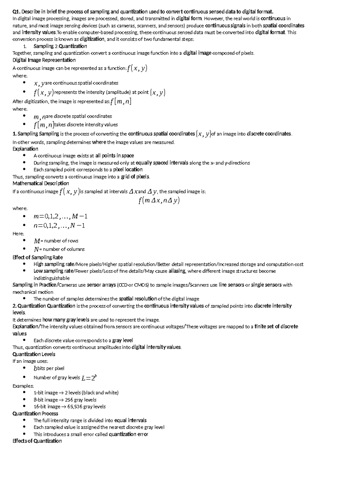 Digital Image Processing: Sampling, Quantization, and Filtering ...