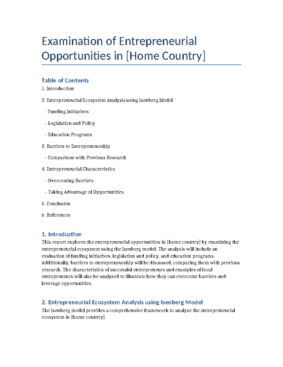 Examination of Entrepreneurial Opportunities - Introduction 2 ...