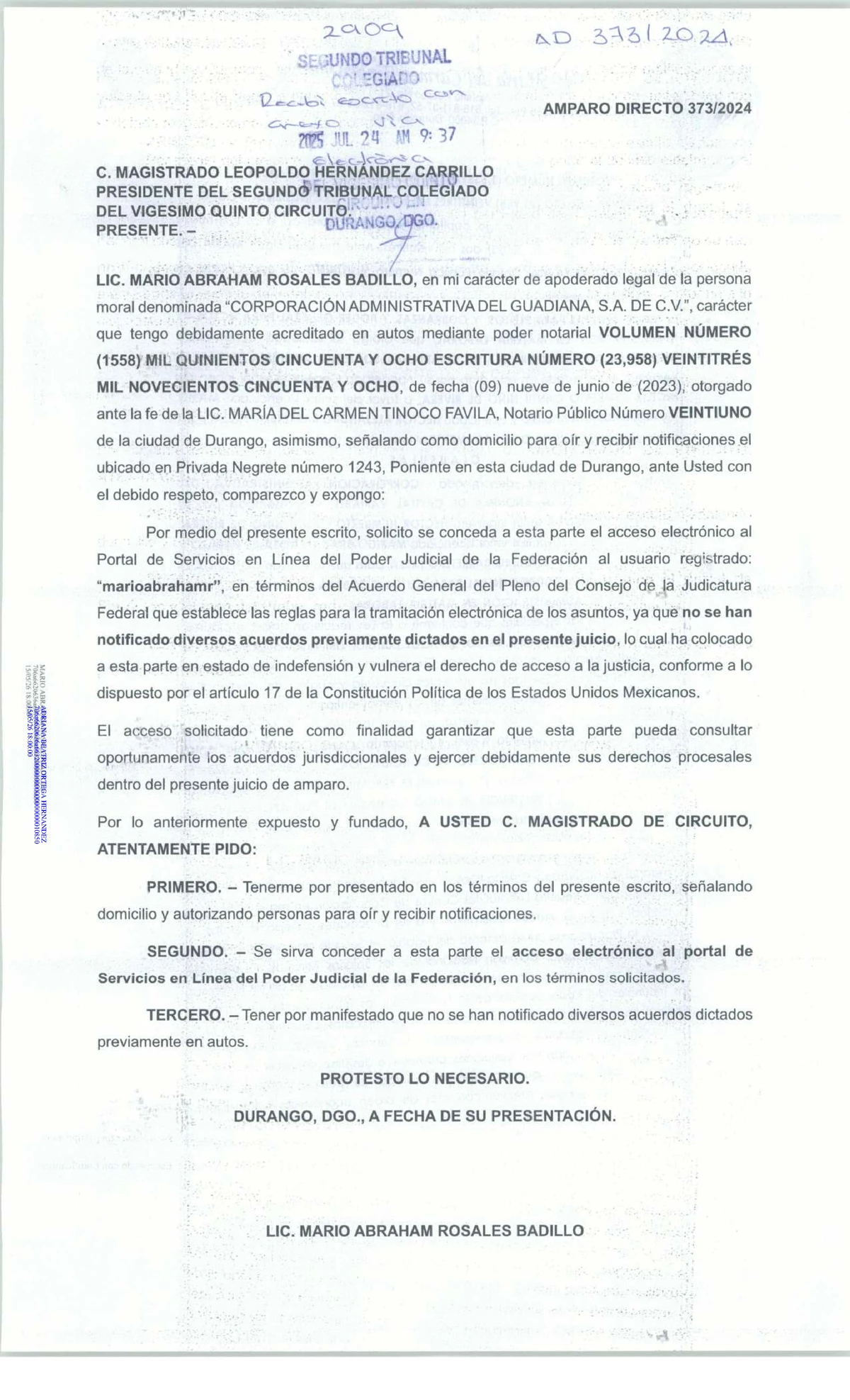 Análisis del Tercero Interesado en Amparo - CSP 0097 - G-8501 - Studocu