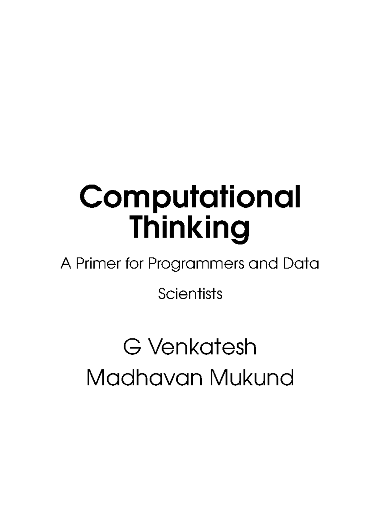 IIT Madras Online BSc: Computational Thinking Primer for Programmers ...