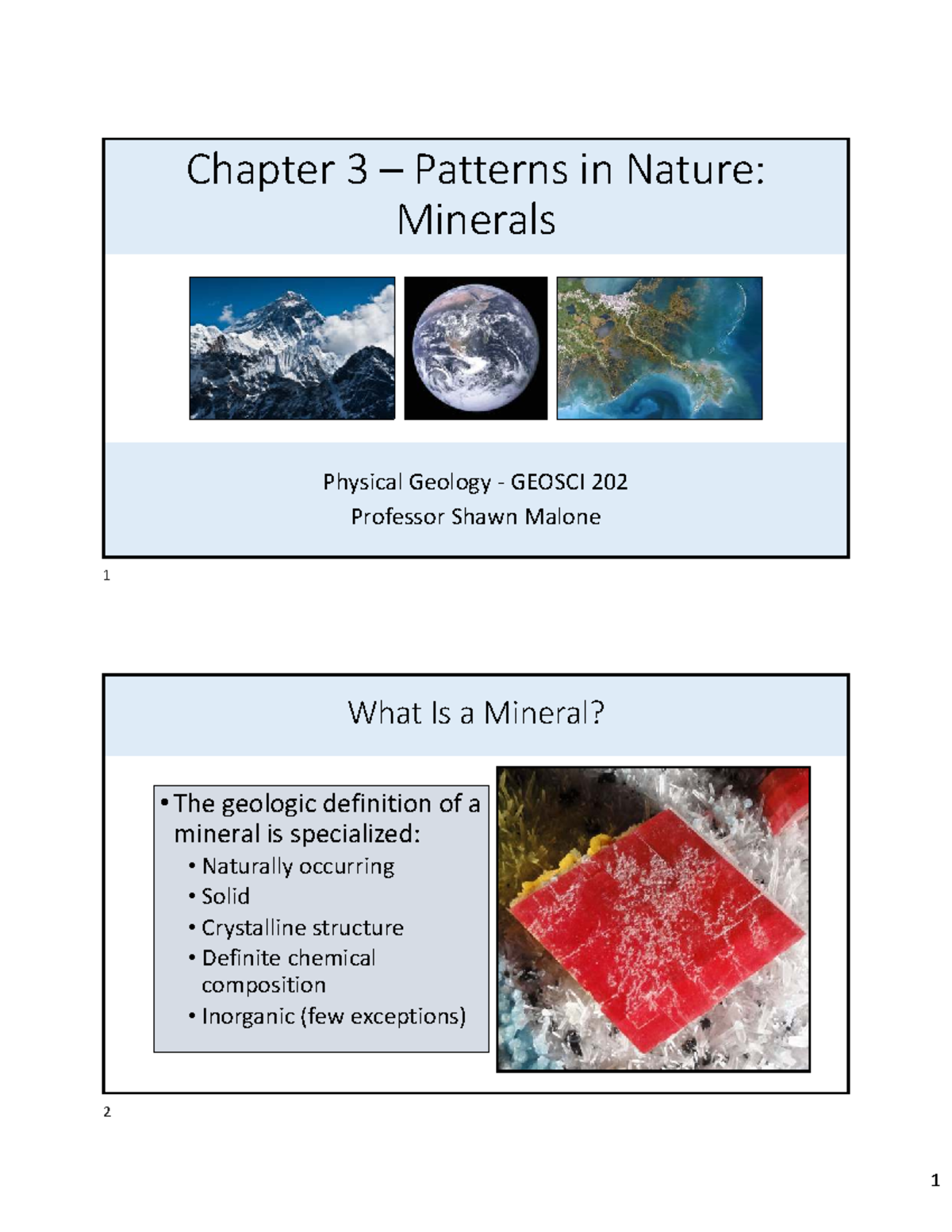 Chapter 3: Mineral Classes and Properties - GEOSCI 202 Lecture Notes ...