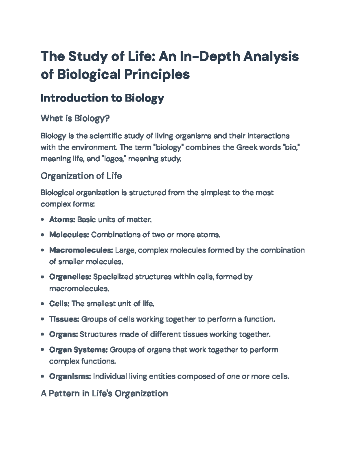 Introduction to Biology: In-Depth Study of Life and Its Principles ...