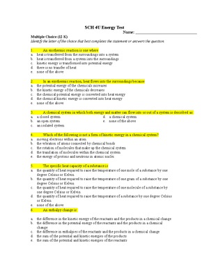 Chemistry - Grade: 12 - High School - Canada - Studocu
