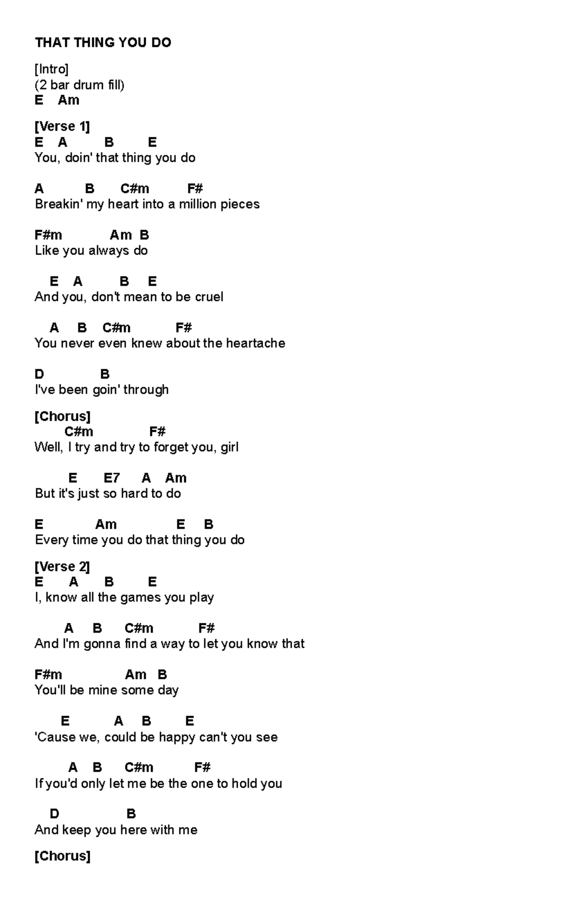 Jam 6 - Practice Session Notes for THAT THING YOU DO - Studocu