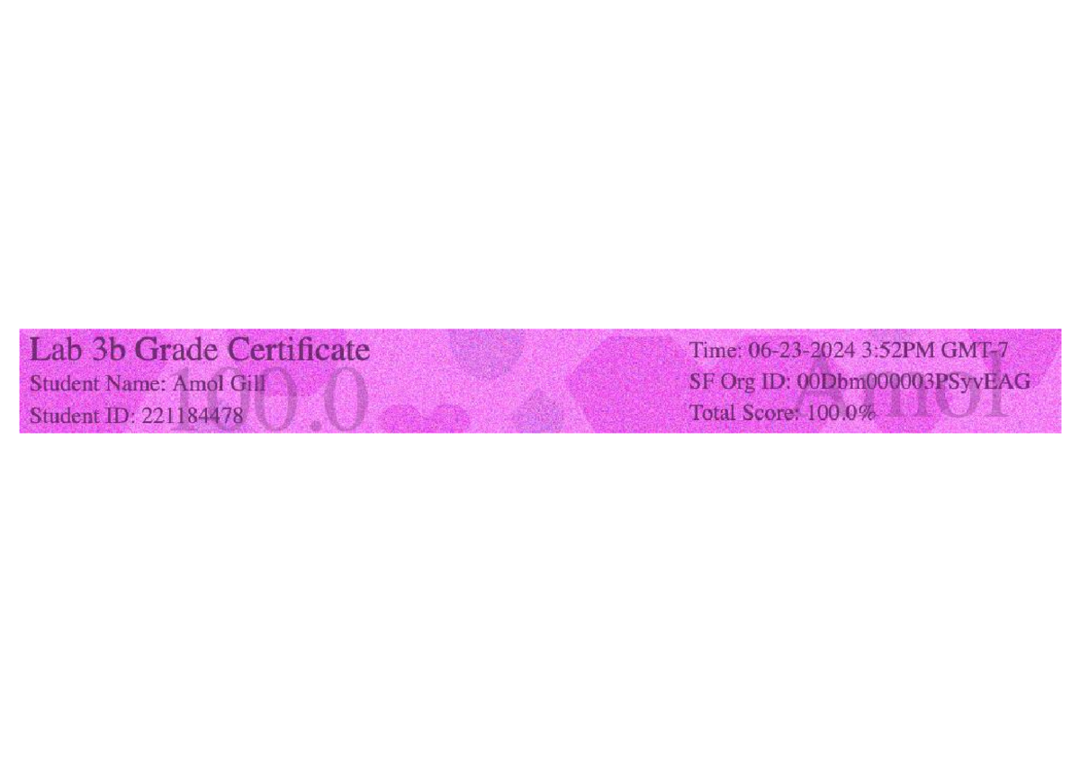3B LAB Certificate - SSS - AMDS CE01 - Lab 3b Grade Certificate Time ...