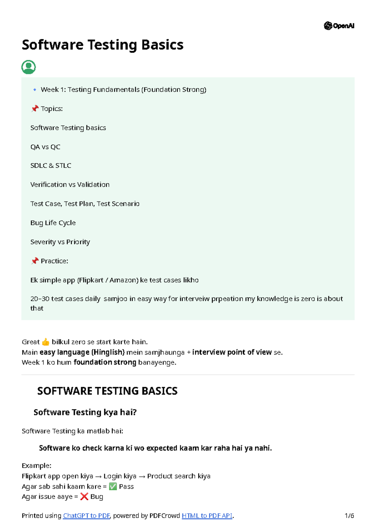 Software Testing Basics (W1): Fundamentals & Test Cases Guide - Studocu