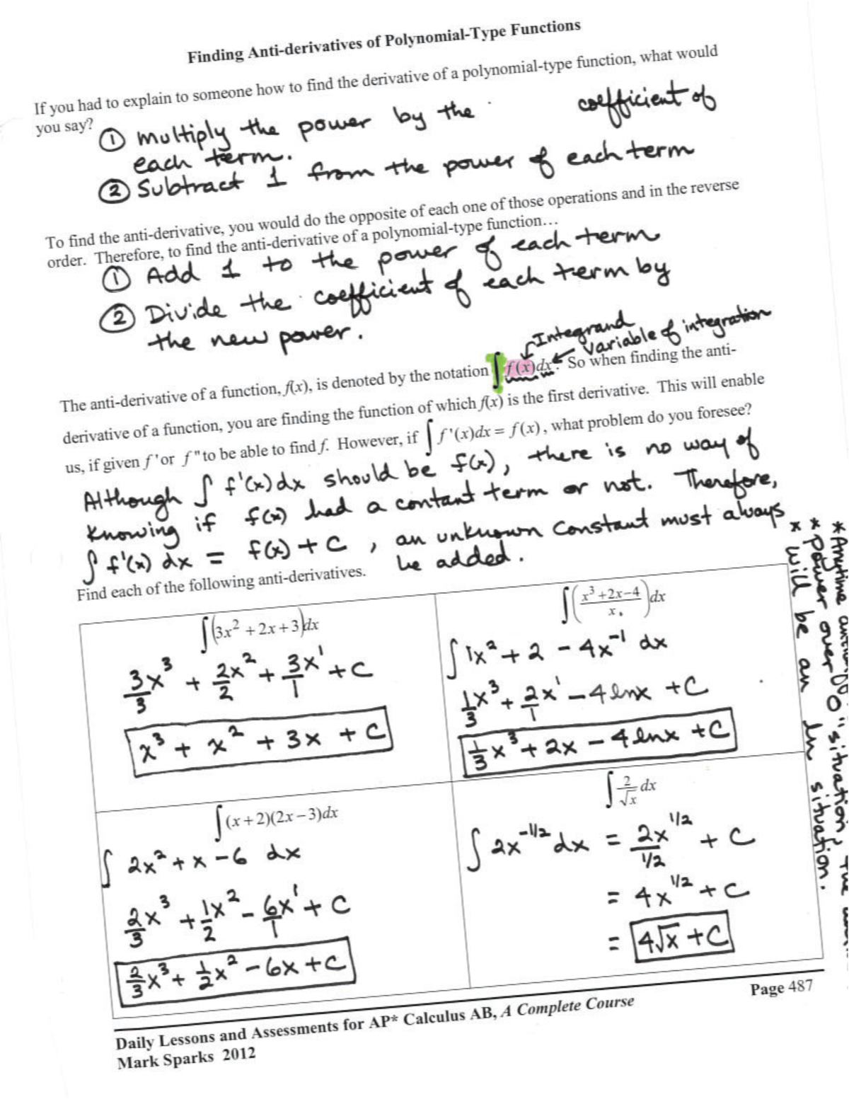 ABCalculus Answerkey-Unit 6 - Finding of Functions If had to explain to ...