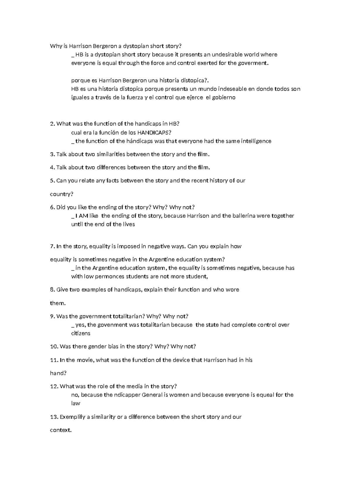 ORAL Harrison - Why is Harrison Bergeron a dystopian short story? _ HB ...