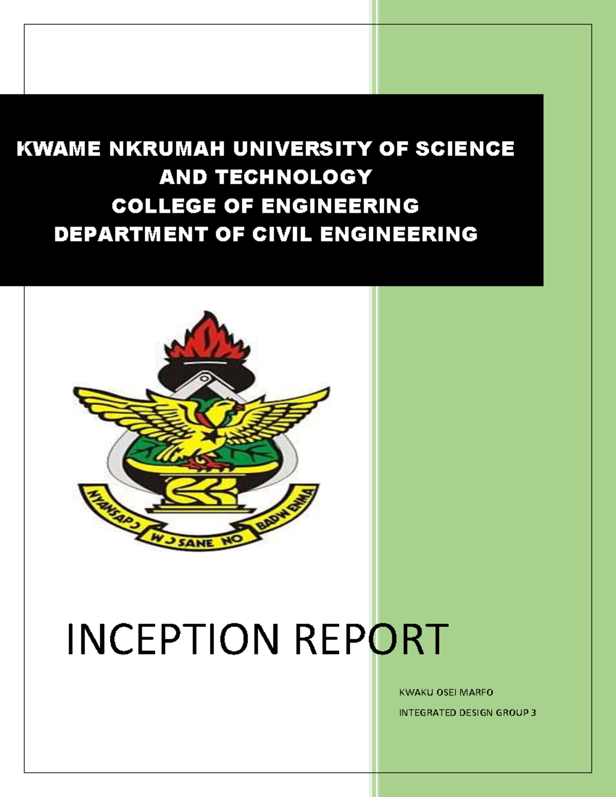Inception Report on Boankra Integrated Logistics Terminal Project - Studocu