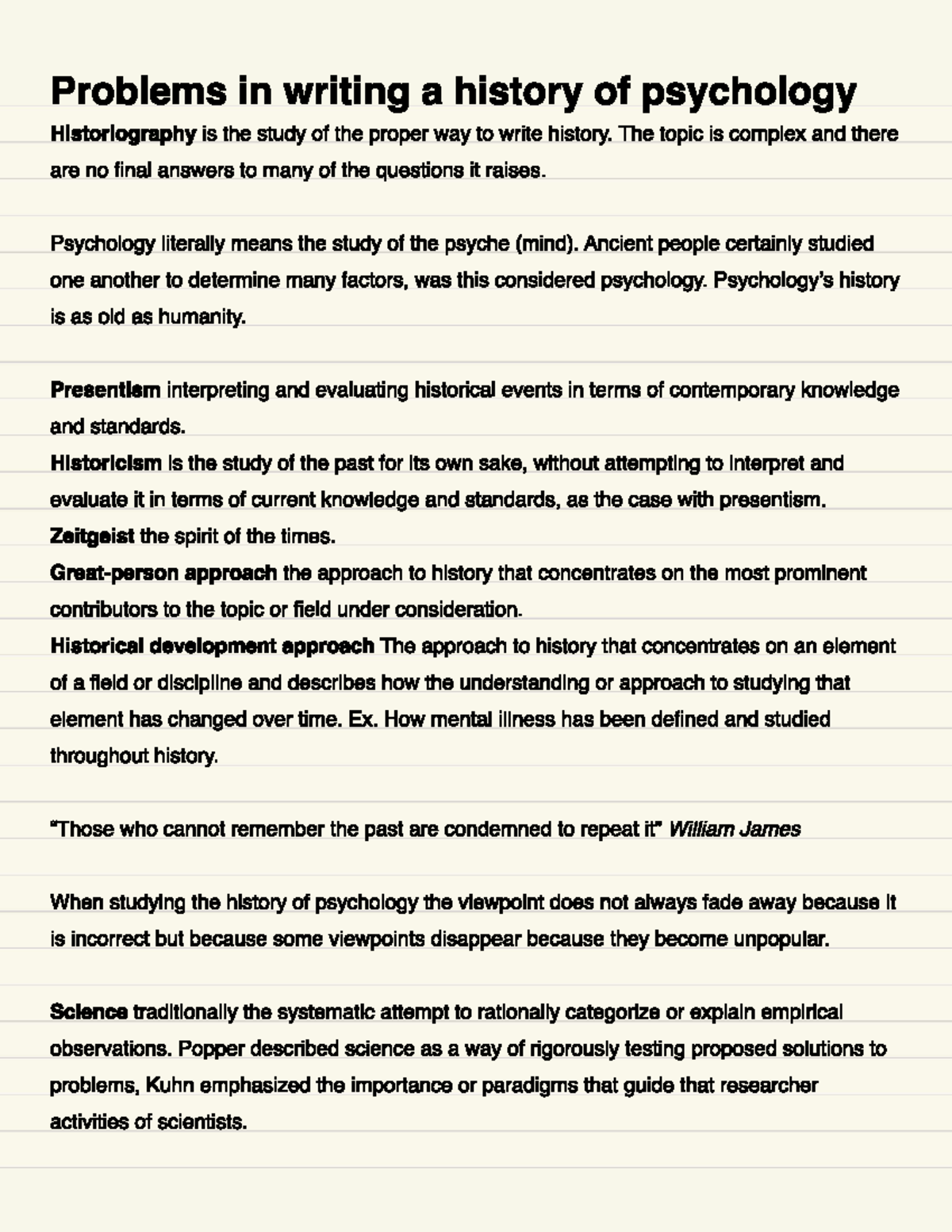 Psych 375 - Lecture Notes on Historiography in Psychology - Studocu