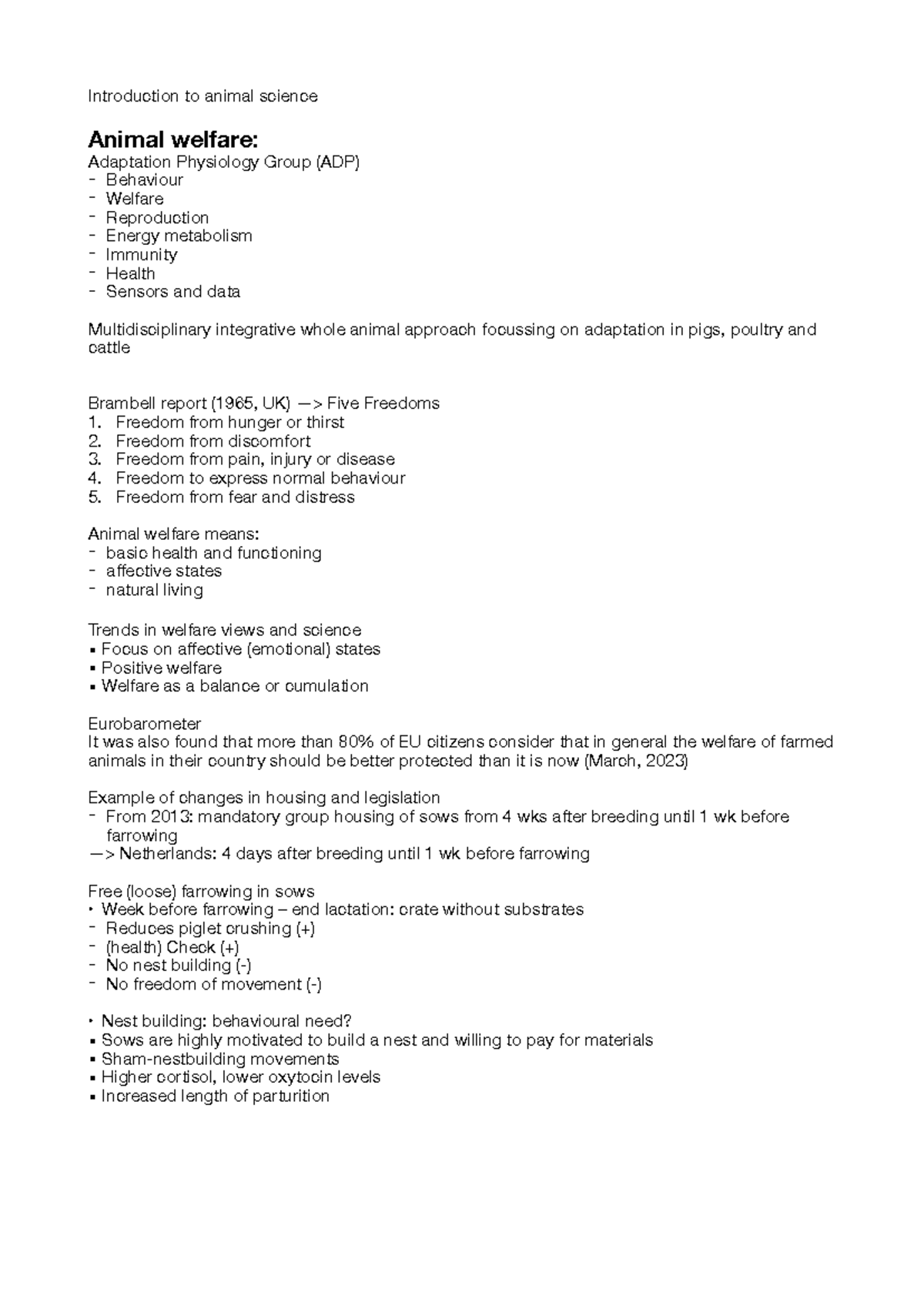 Aantekeningen: Introduction to Animal Science (ANSC 101) - Studeersnel