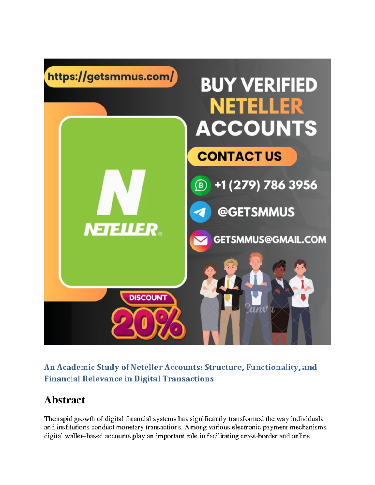 Academic Study of Neteller Accounts: Structure & Relevance in Digital ...