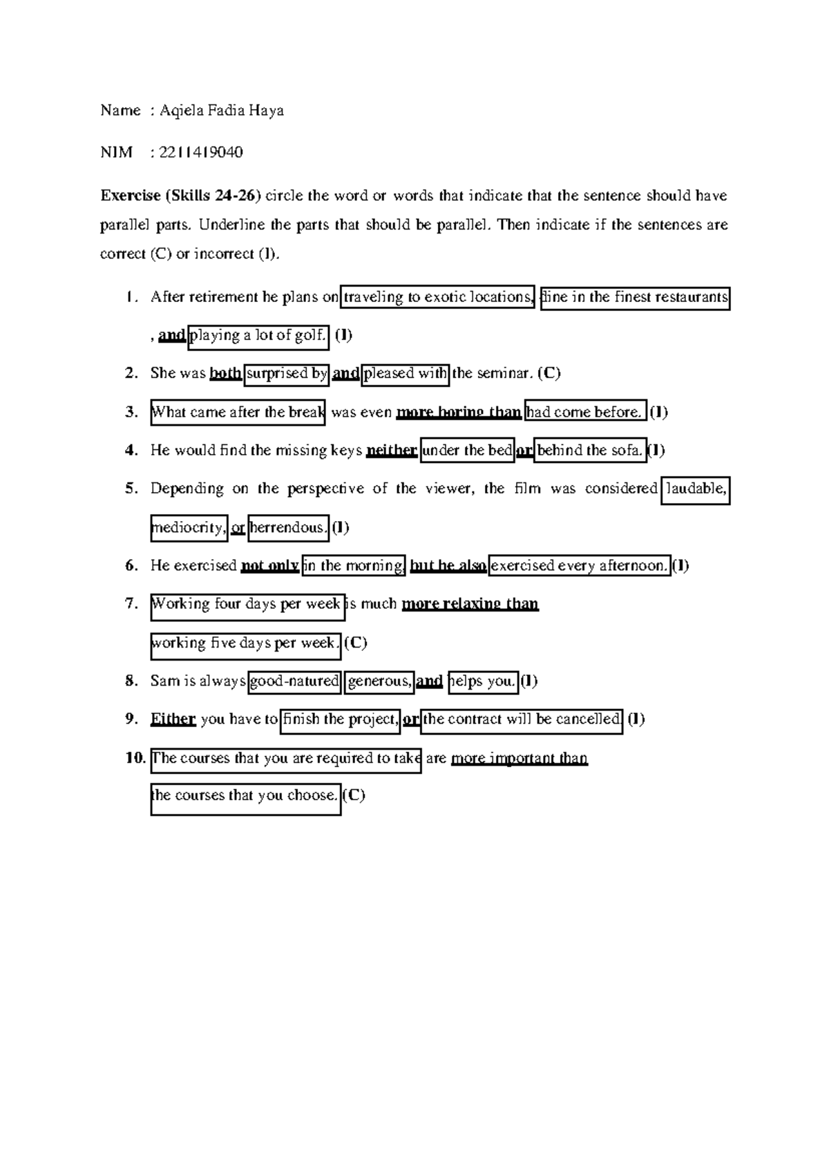 Skills 24-26: Identifying and Correcting Parallel Structure Errors ...