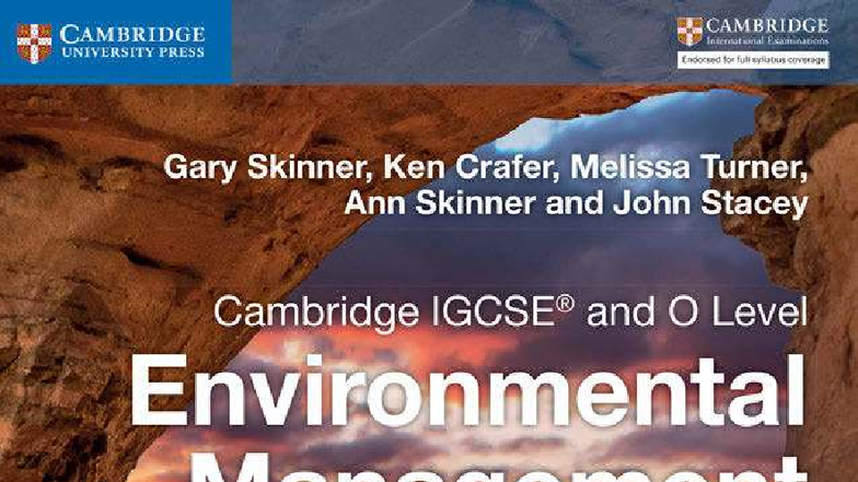 Cambridge IGCSE Environmental Management Coursebook: Key Concepts and ...