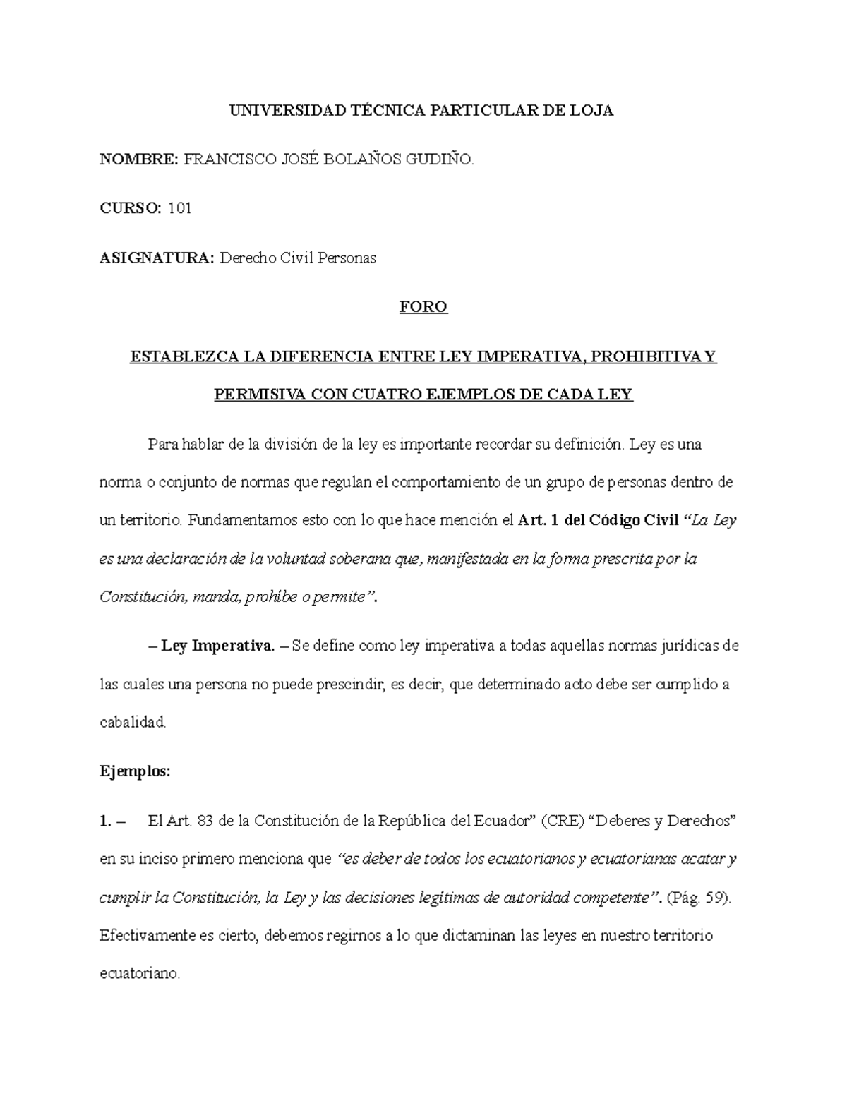 Diferencias Entre Ley Permisiva, Impertativa y Prohibitiva: Ejemplos ...