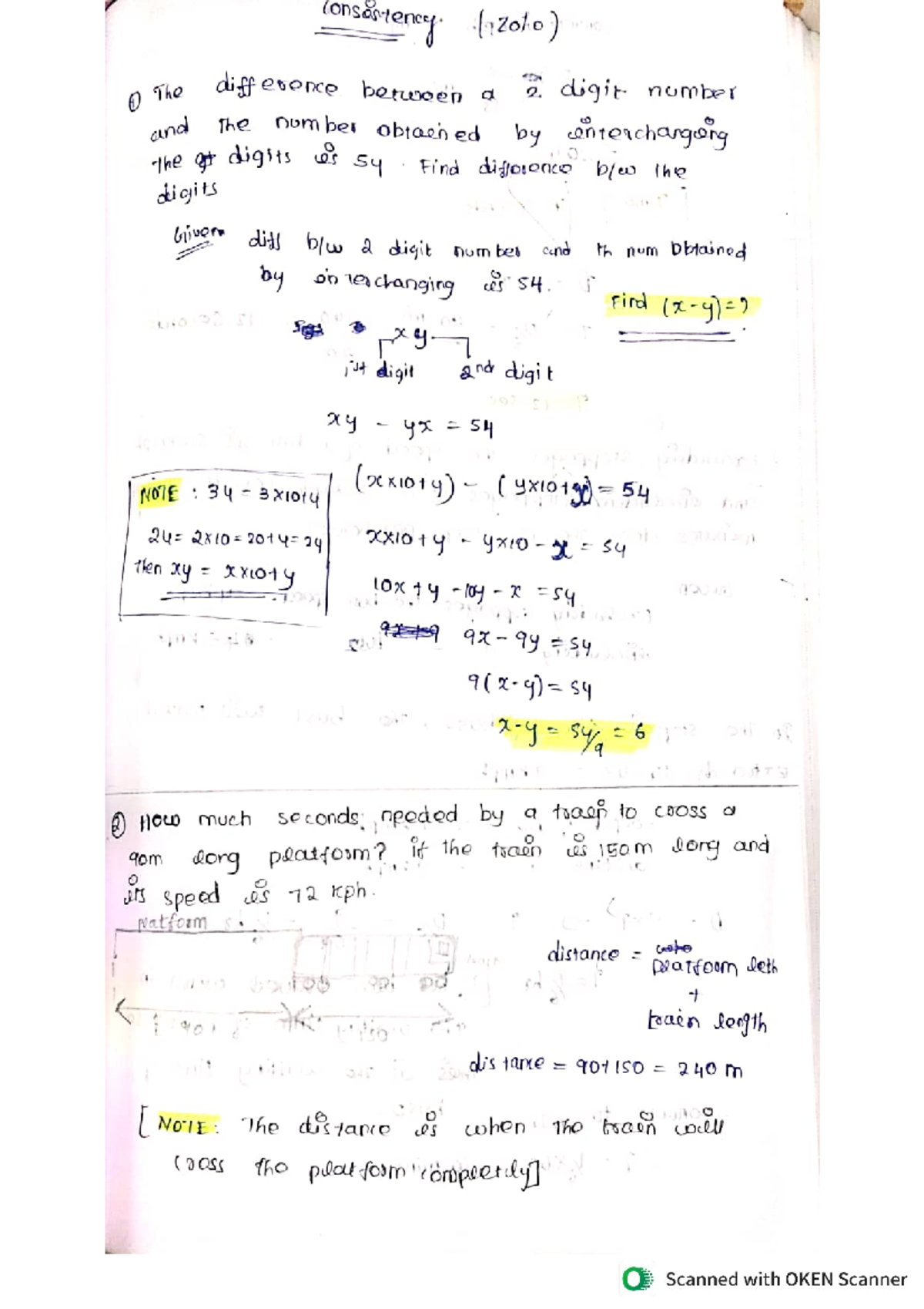 Day 1 ZOHO Apptitude - Math Problem Solving Notes - Studocu