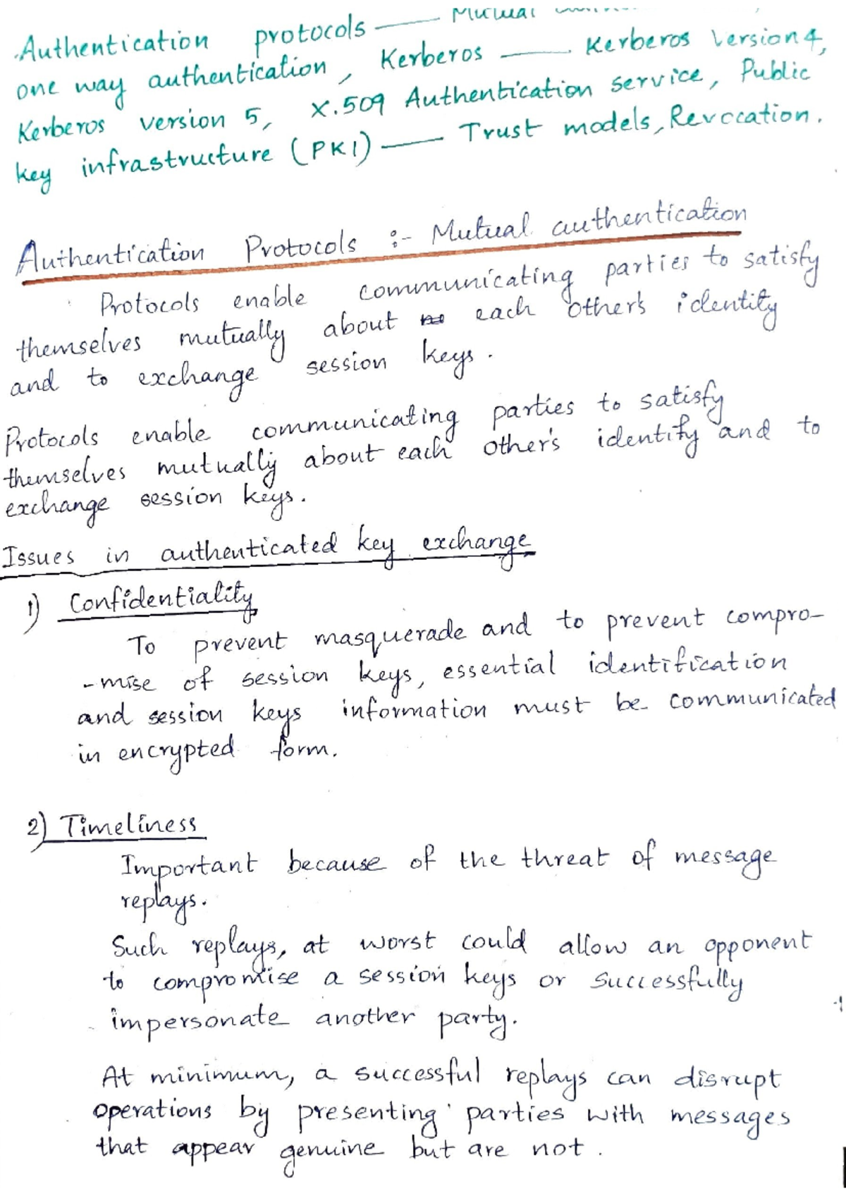 Mutual Authentication Protocols: Kerberos V4, V5, and X.509 Overview ...