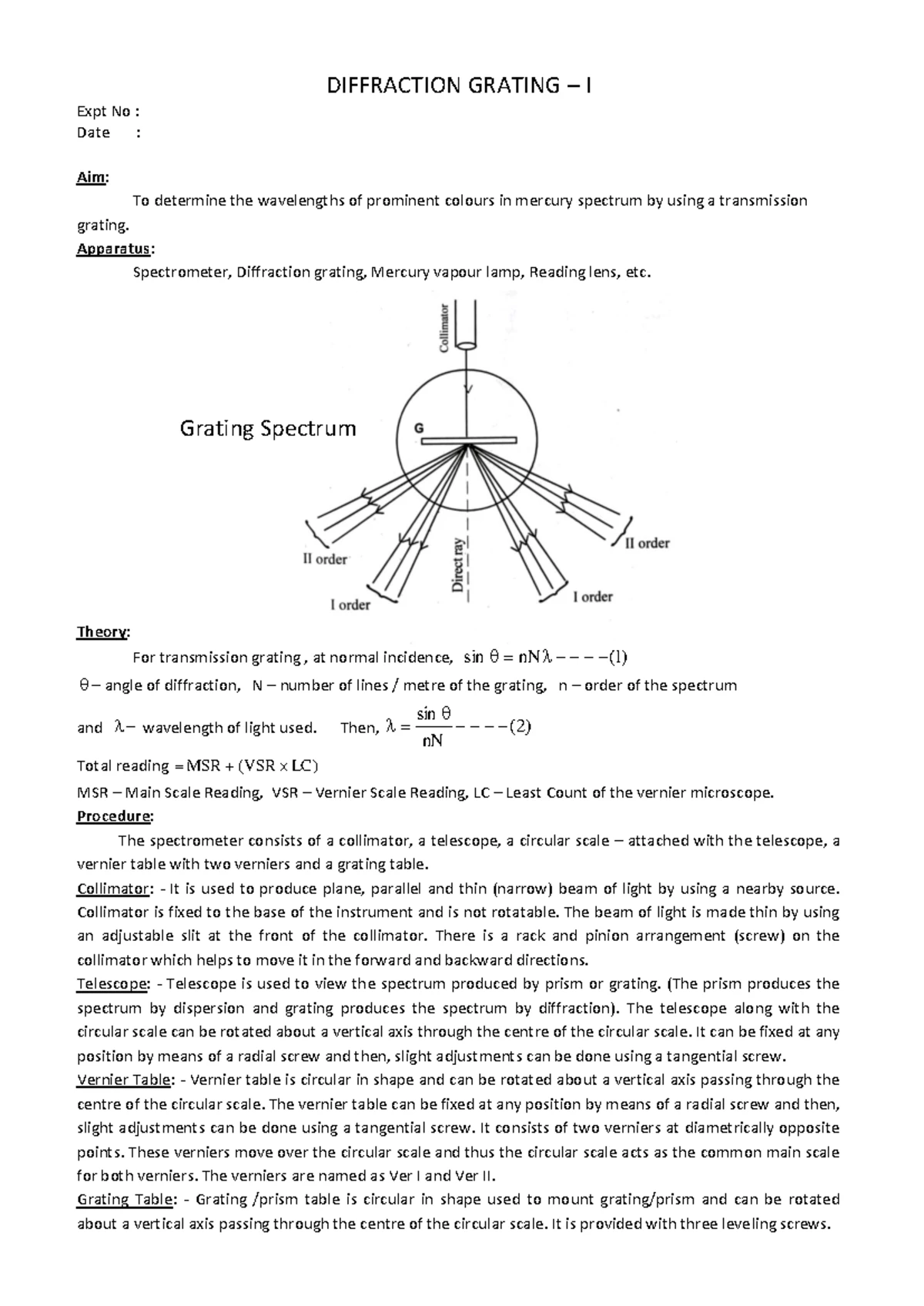 Characteristics of LED - CHARACTERISTICS OF LED Expt No : Date : Aim ...