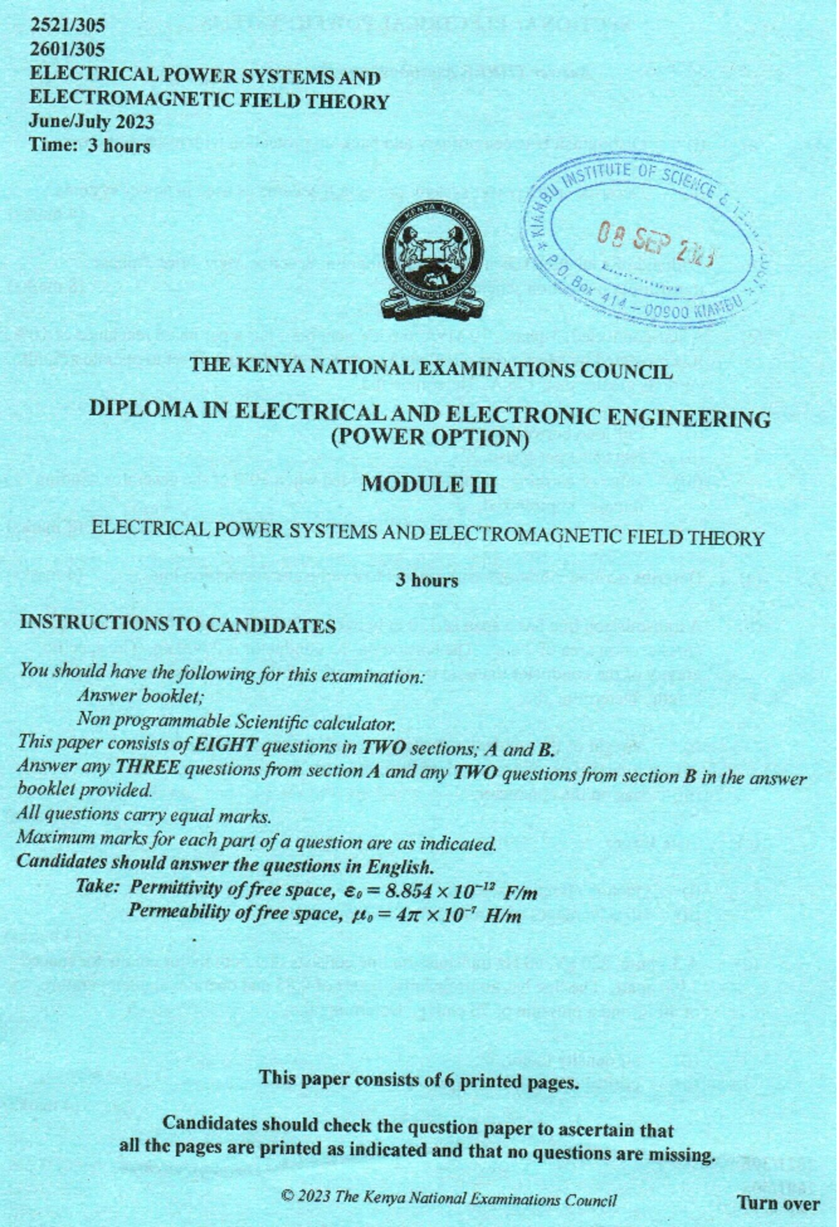 Electrical Power Systems & EM Field Theory: Module III Overview - July ...