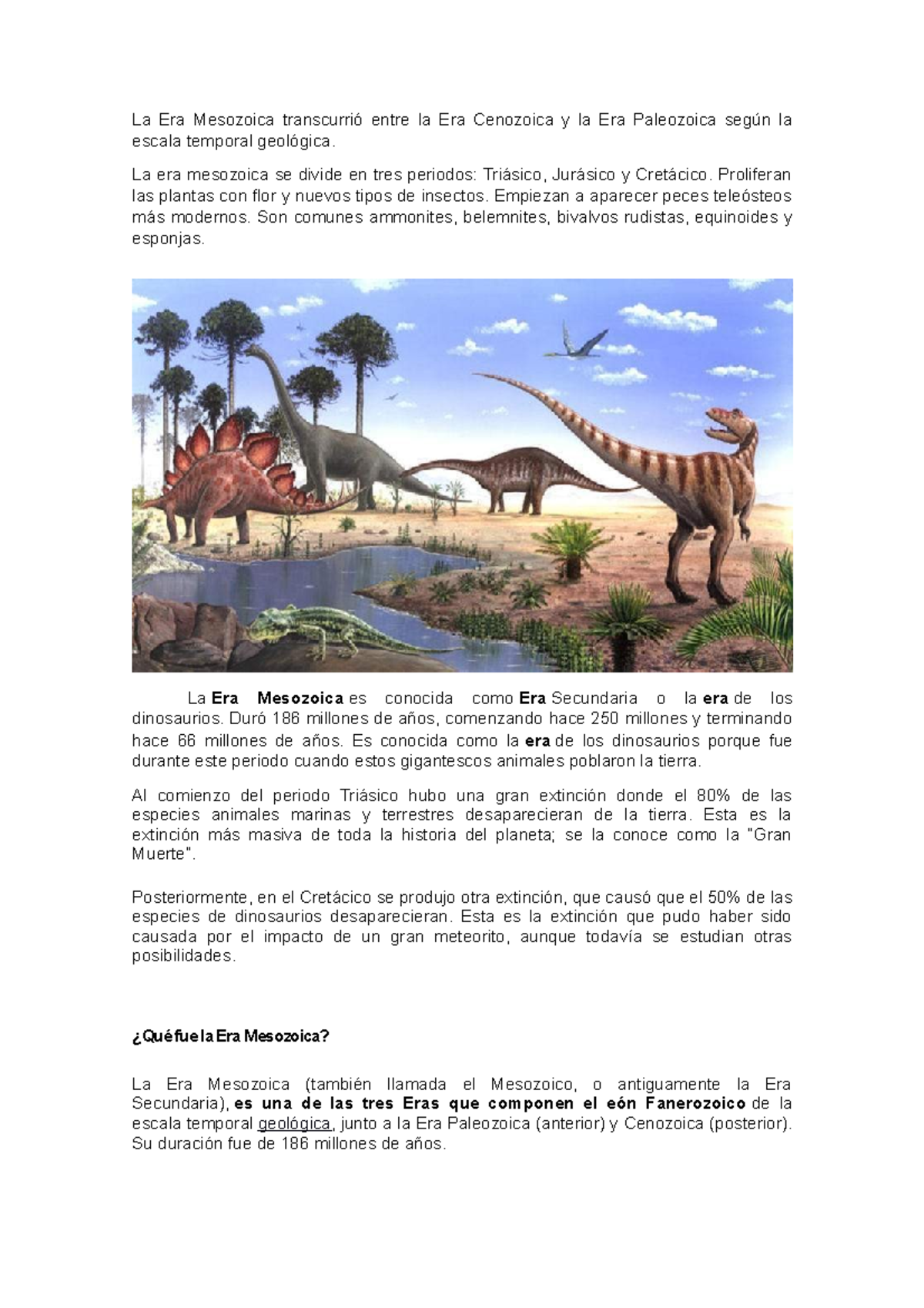 Mesozoica Significado Eras Geológicas Del Mesozoico | ⚪Jurassic