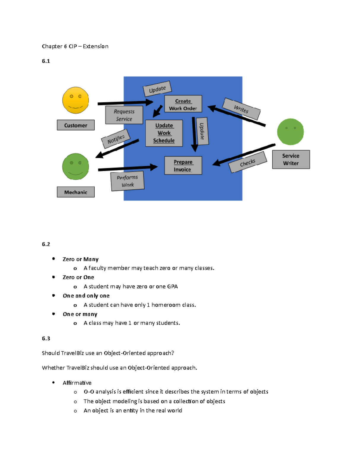 Chapter 6 CIP - Chapter 6 CIP – Extension 6. 6. Zero or Many o A ...