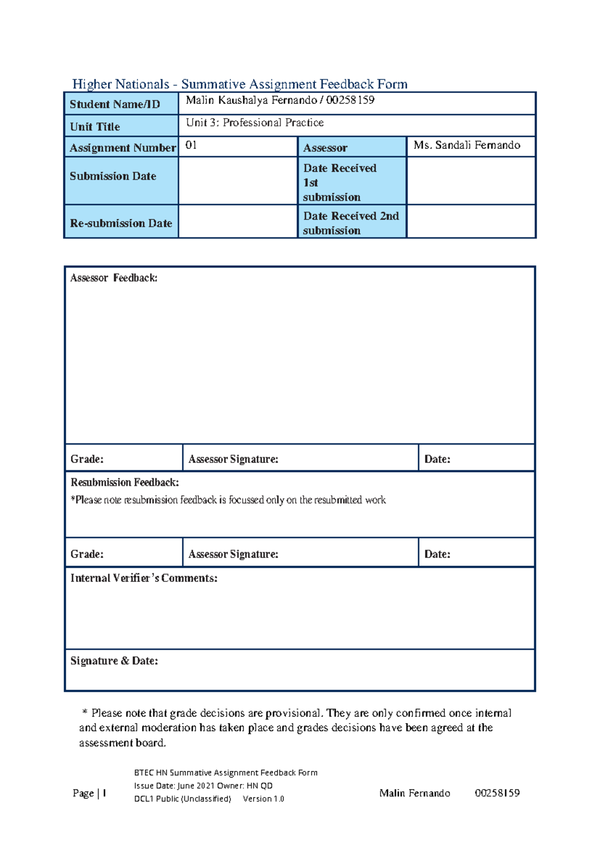 Unit 03: Professional Practice - Assignment 01 Overview and Guidance ...