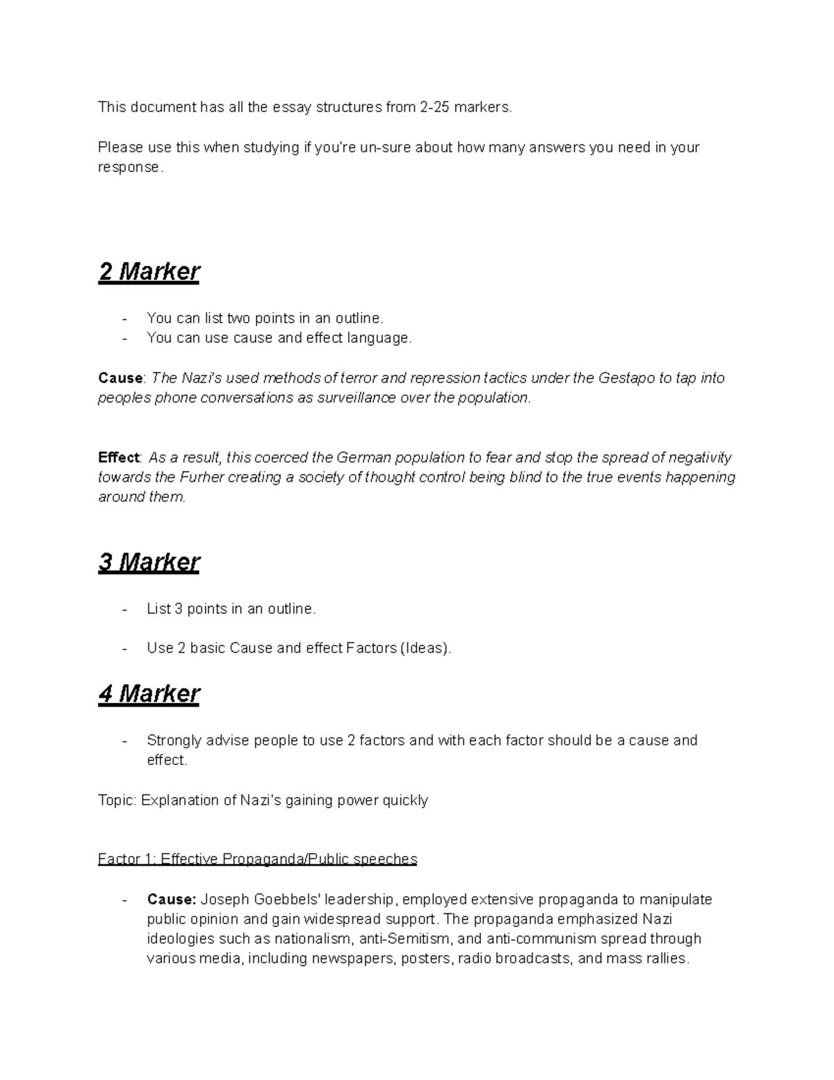 Essay Structure Guide for Markers: 2-12 Markers Explained - Studocu